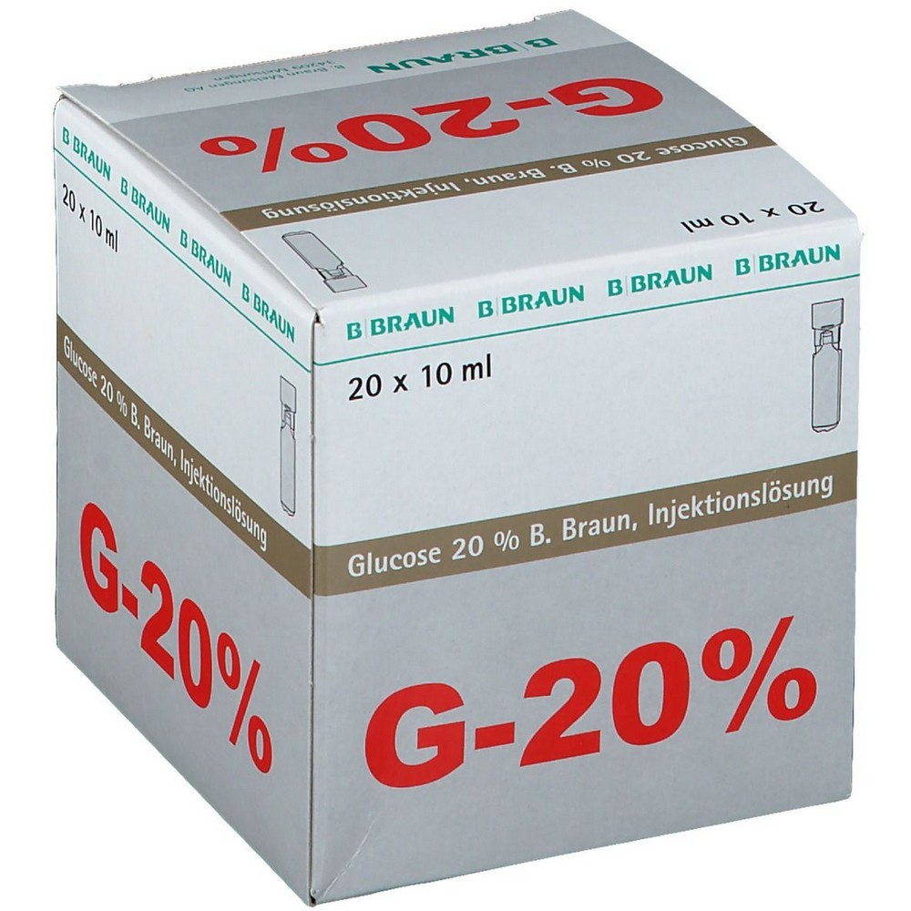 GLUCOSE 20% B.Braun Mini Plastco Connect Inj.-Lsg., 20×10 ml – Pharmatoo